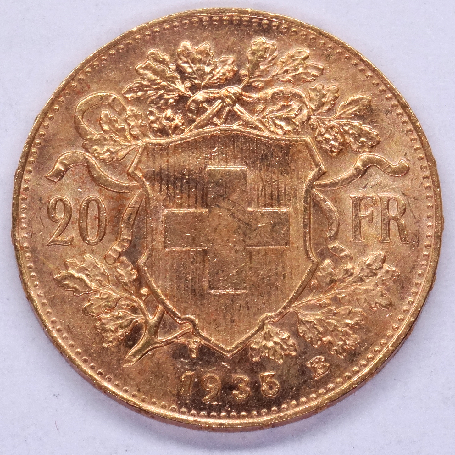 Vreneli 20 Frs 1935 B | Prix 585.05 CHF | 20 francs Vreneli, Suisse ...