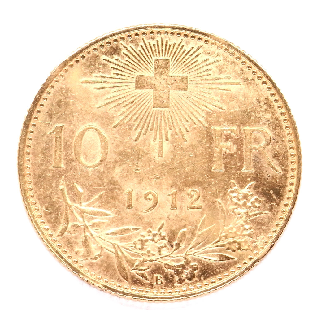 Vreneli 10 Francs 1912 | Prix 484.10 CHF | 10 Francs Vreneli, Suisse ...
